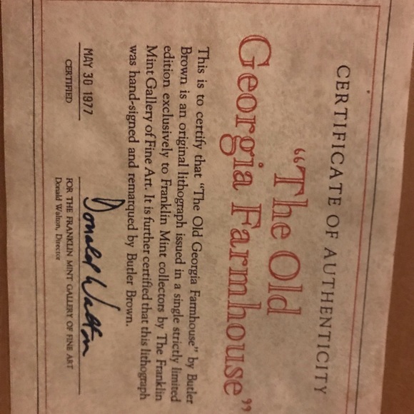 franklin mint Butler Brown | Wall Decor | The Old Georgia Farmhouse ...